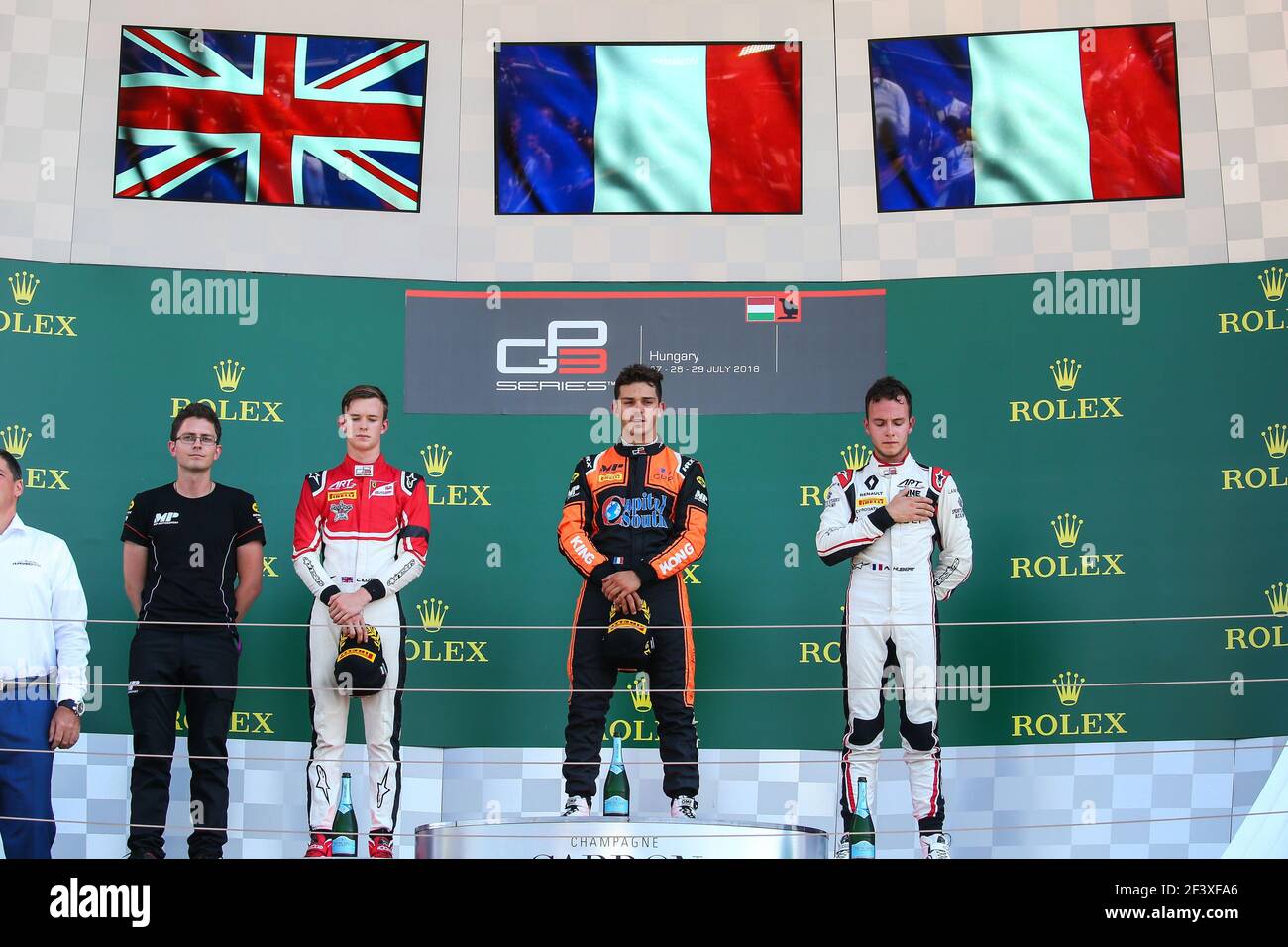 Podium. BOCCOLACCI Dorian, (fra), GP3 series team MP Motorsport, CALLUM ...