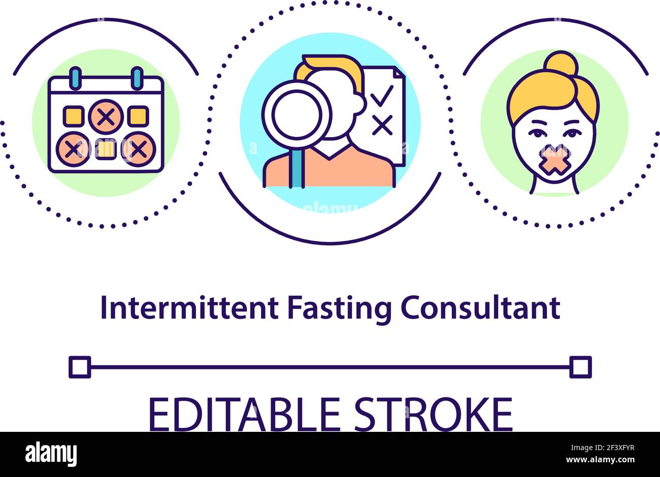 Intermittent fasting consultant concept icon Stock Vector Image & Art ...