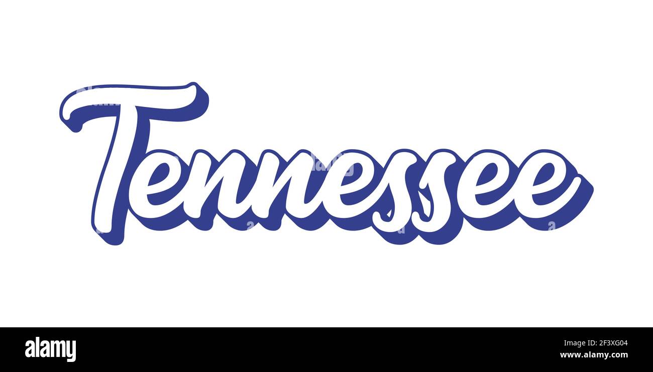 Hand sketched TENNESSEE text. 3D vintage, retro lettering for poster ...