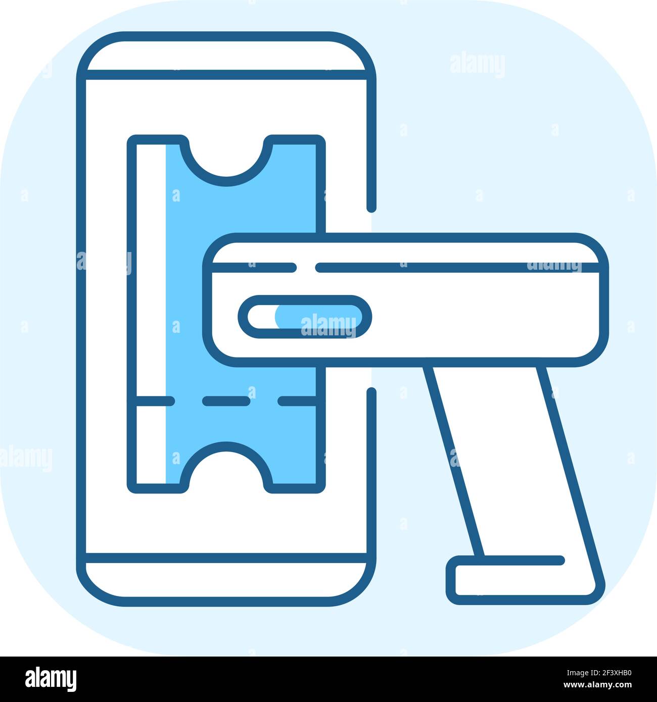 Ticket scanner blue RGB color icon Stock Vector Image & Art - Alamy