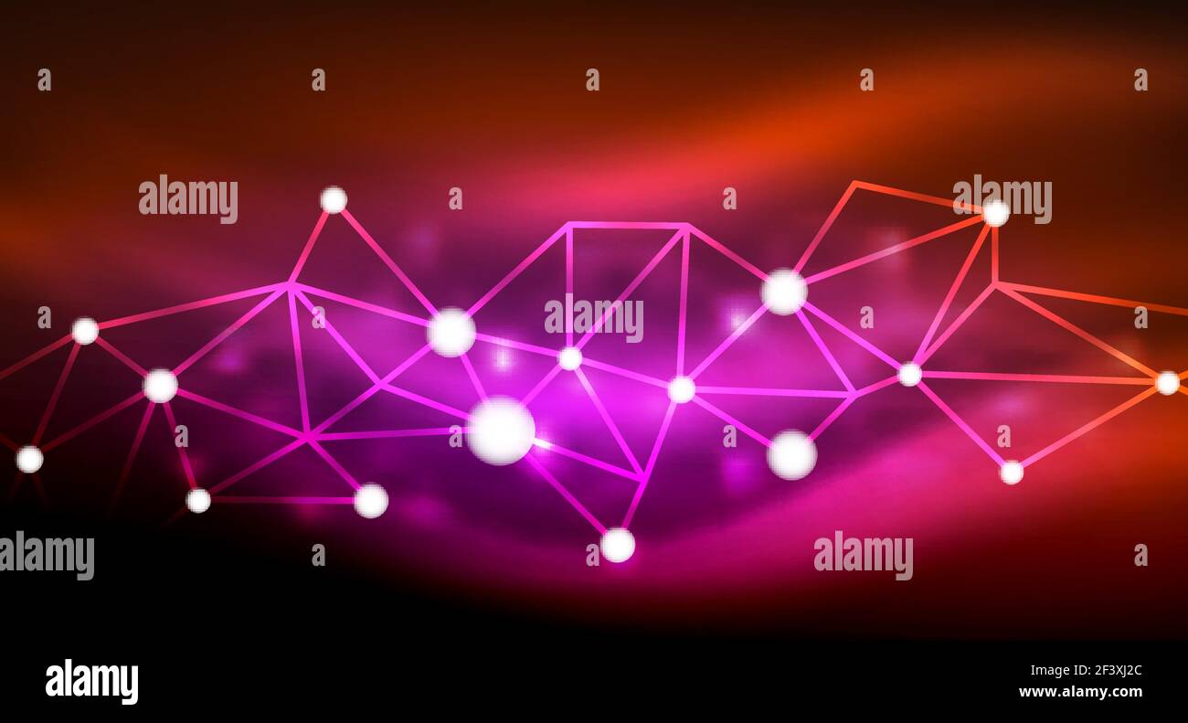 Shiny stars, neon glowing digital connected light dots. Shiny stars ...