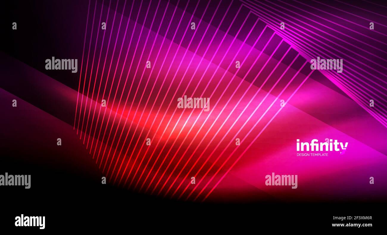 Shiny straight lines on dark background, techno digital modern template ...