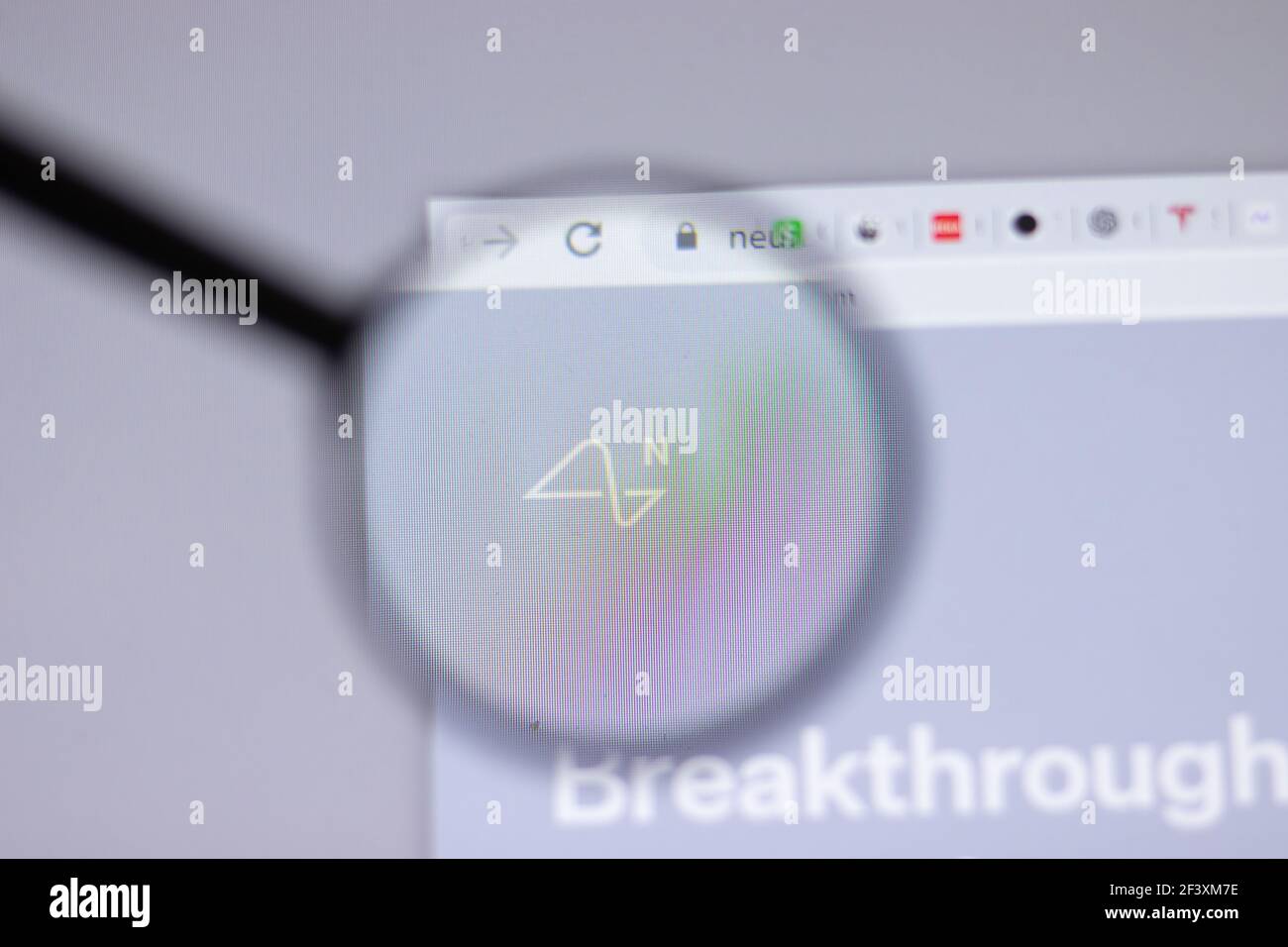 New York, USA - 18 March 2021: Neuralink company logo icon on website ...