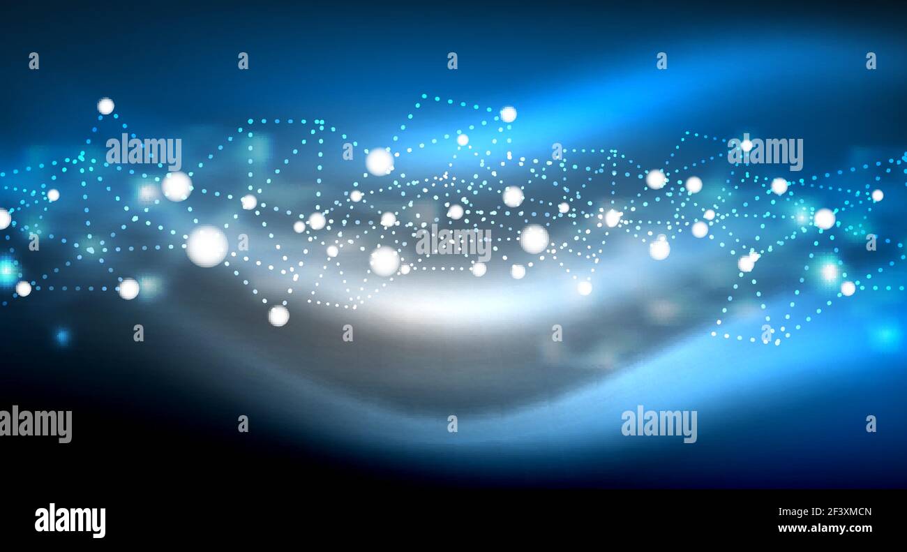 Shiny stars, neon glowing digital connected light dots. Shiny stars ...