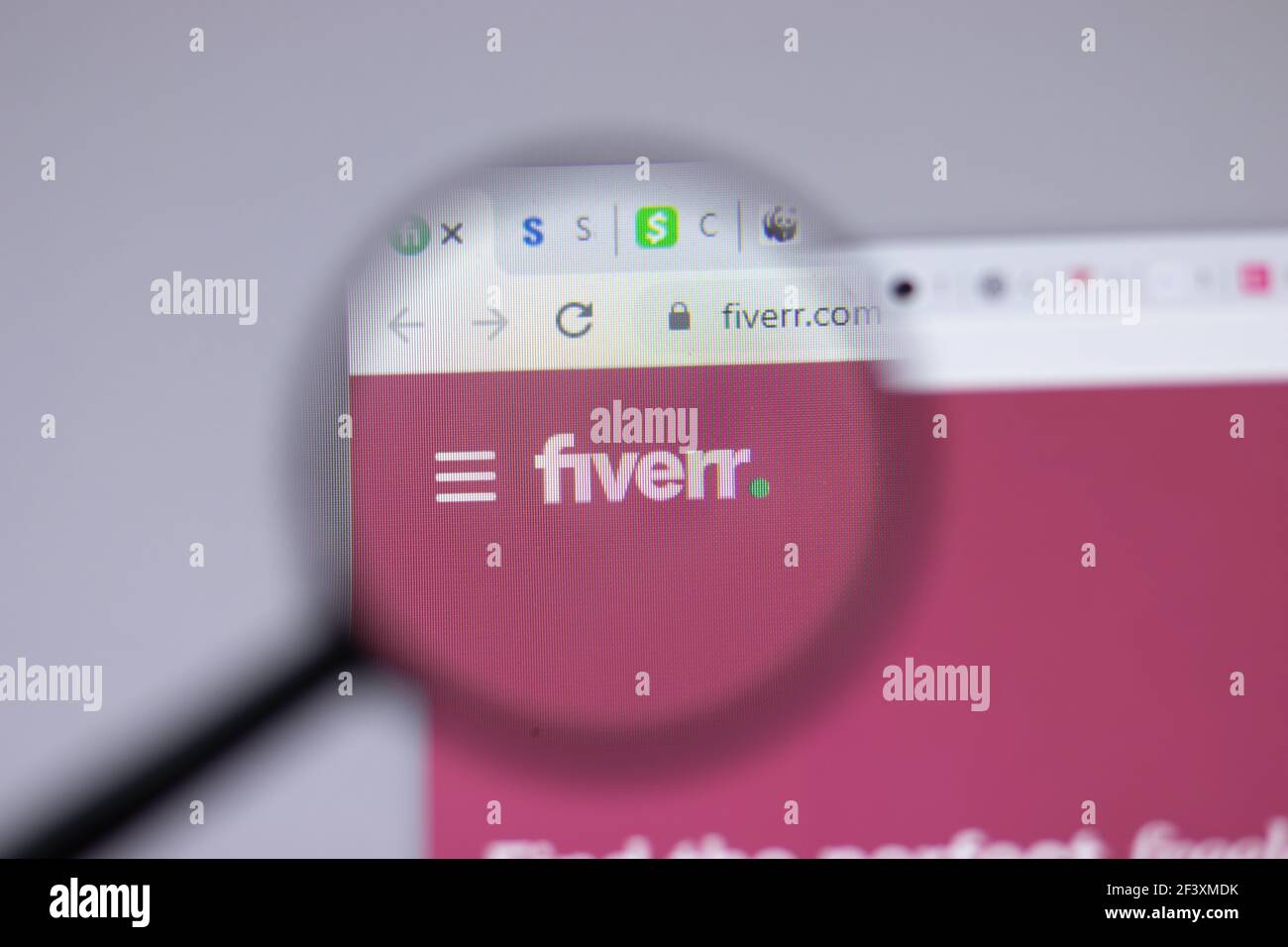 New York, USA - 18 March 2021: fiverr company logo icon on website ...