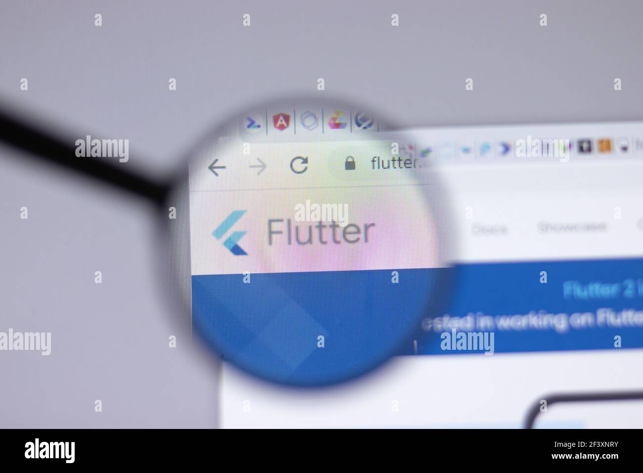 New York, USA - 18 March 2021: Flutter company logo icon on website ...