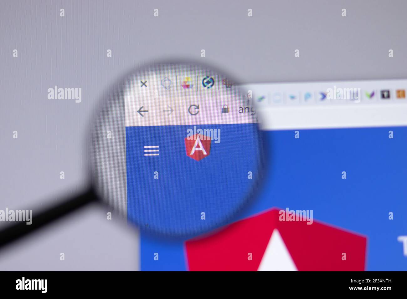 New York, USA - 18 March 2021: angular.io Angular company logo icon on ...