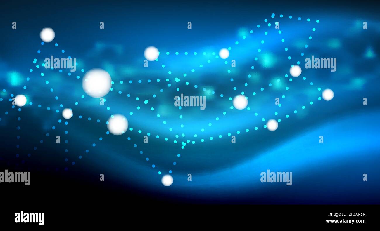 Shiny stars, neon glowing digital connected light dots. Shiny stars ...