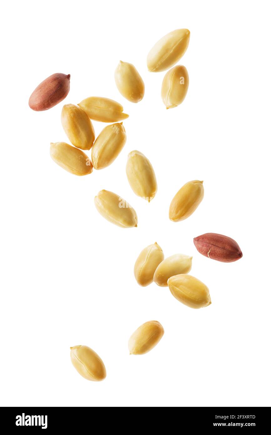 Falling Peanuts Against White Background Stock Photo - Alamy