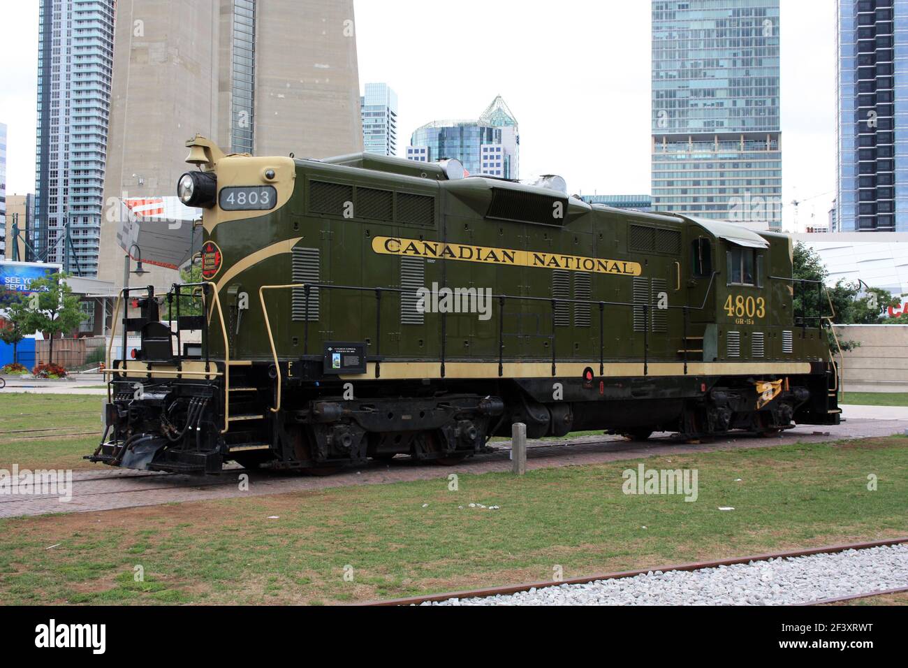 Locomotive in the Roundhouse Park, Toronto Railway Museum Stock Photo ...