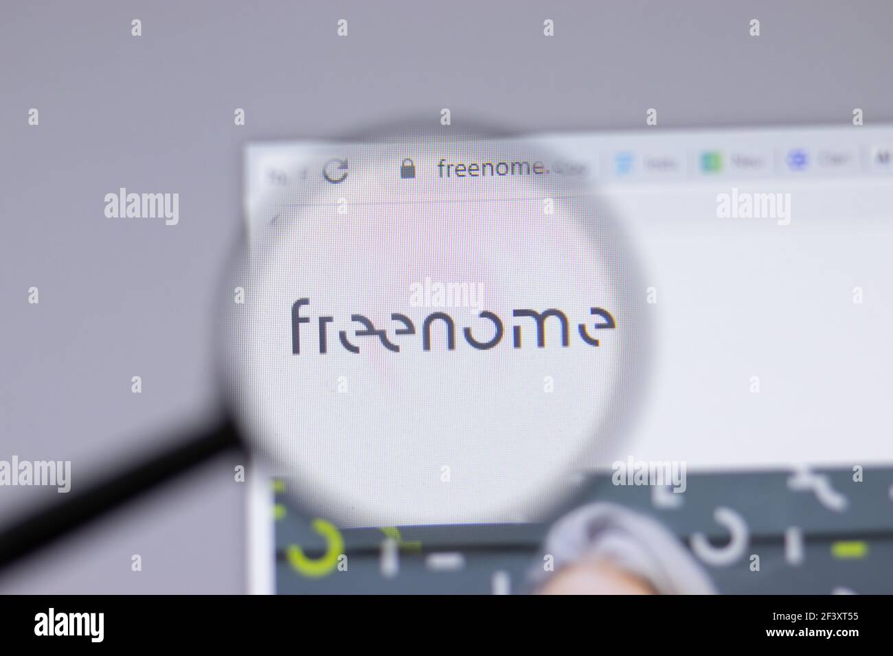 New York, USA - 18 March 2021: freenome company logo icon on website ...