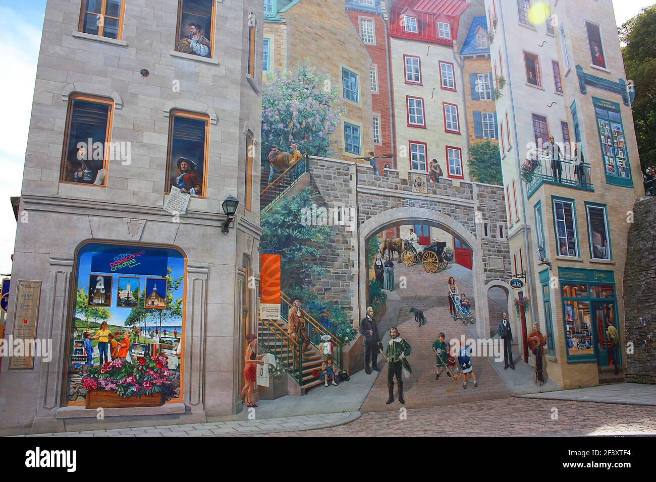 The Murals of Quebec City, Québec, Canada Stock Photo - Alamy