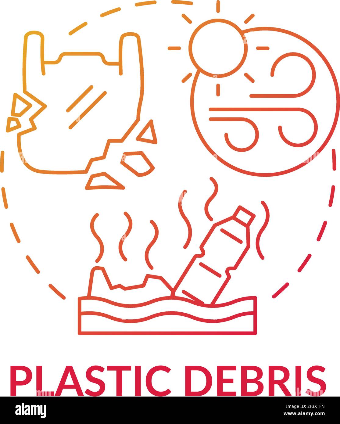 Plastic debris concept icon Stock Vector Image & Art - Alamy