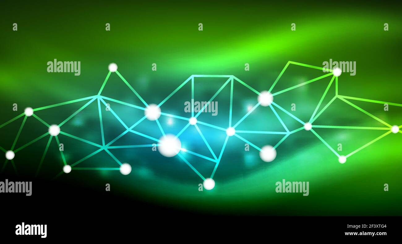 Shiny stars, neon glowing digital connected light dots. Shiny stars ...