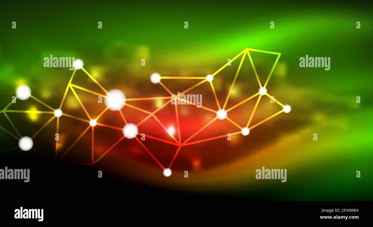 Shiny stars, neon glowing digital connected light dots. Shiny stars ...