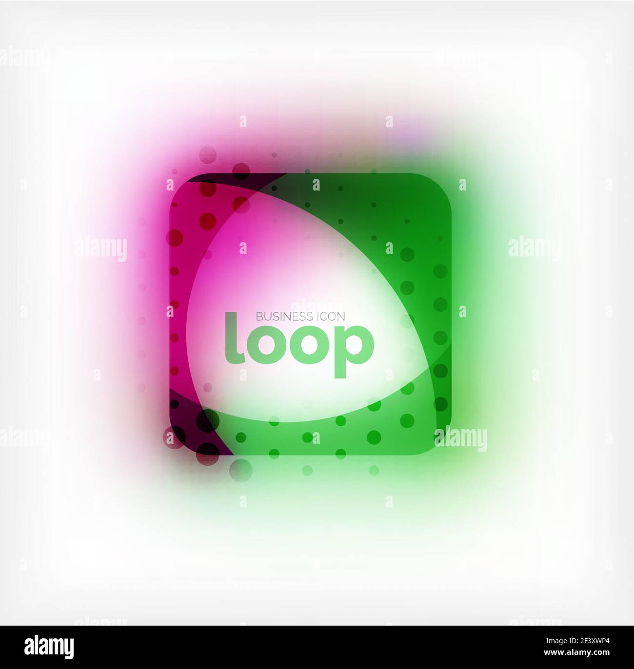 Vector square loop business symbol, geometric icon created of waves ...