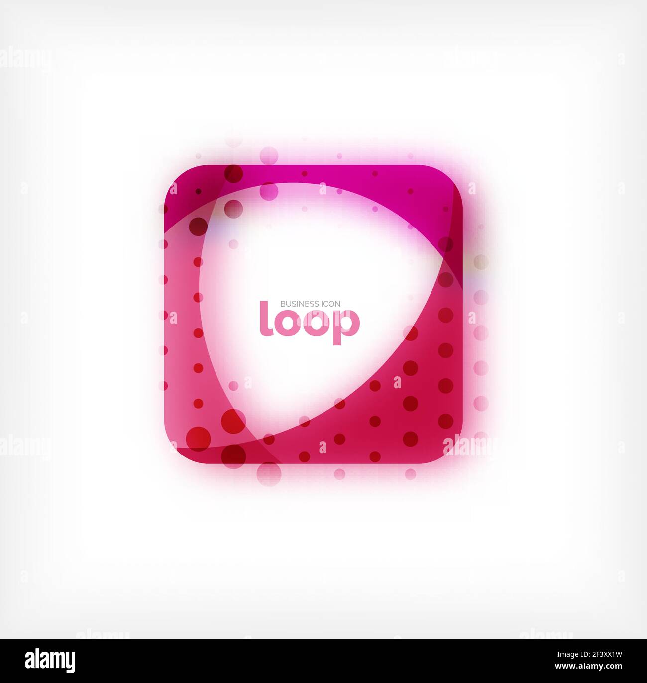 Vector square loop business symbol, geometric icon created of waves ...