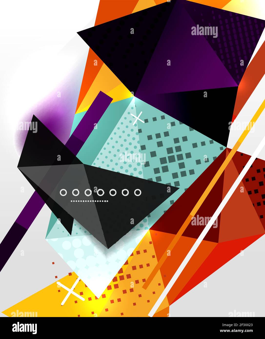 Abstract geometric background, polygonal triangle elements, lines and ...