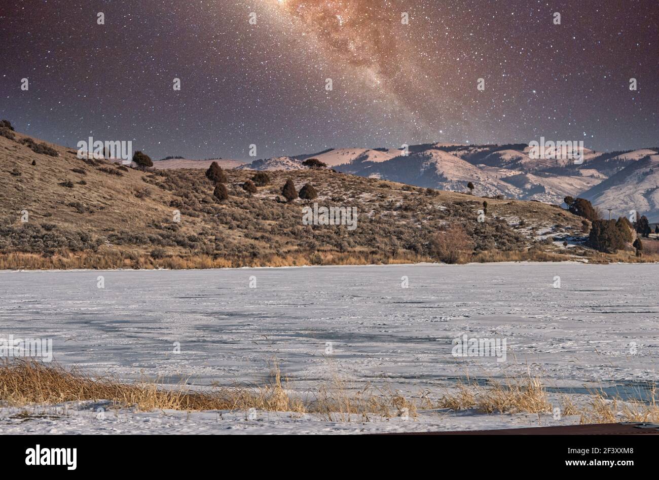 A shot of a beautiful sky full of stars of the Milky Way galaxy in the ...