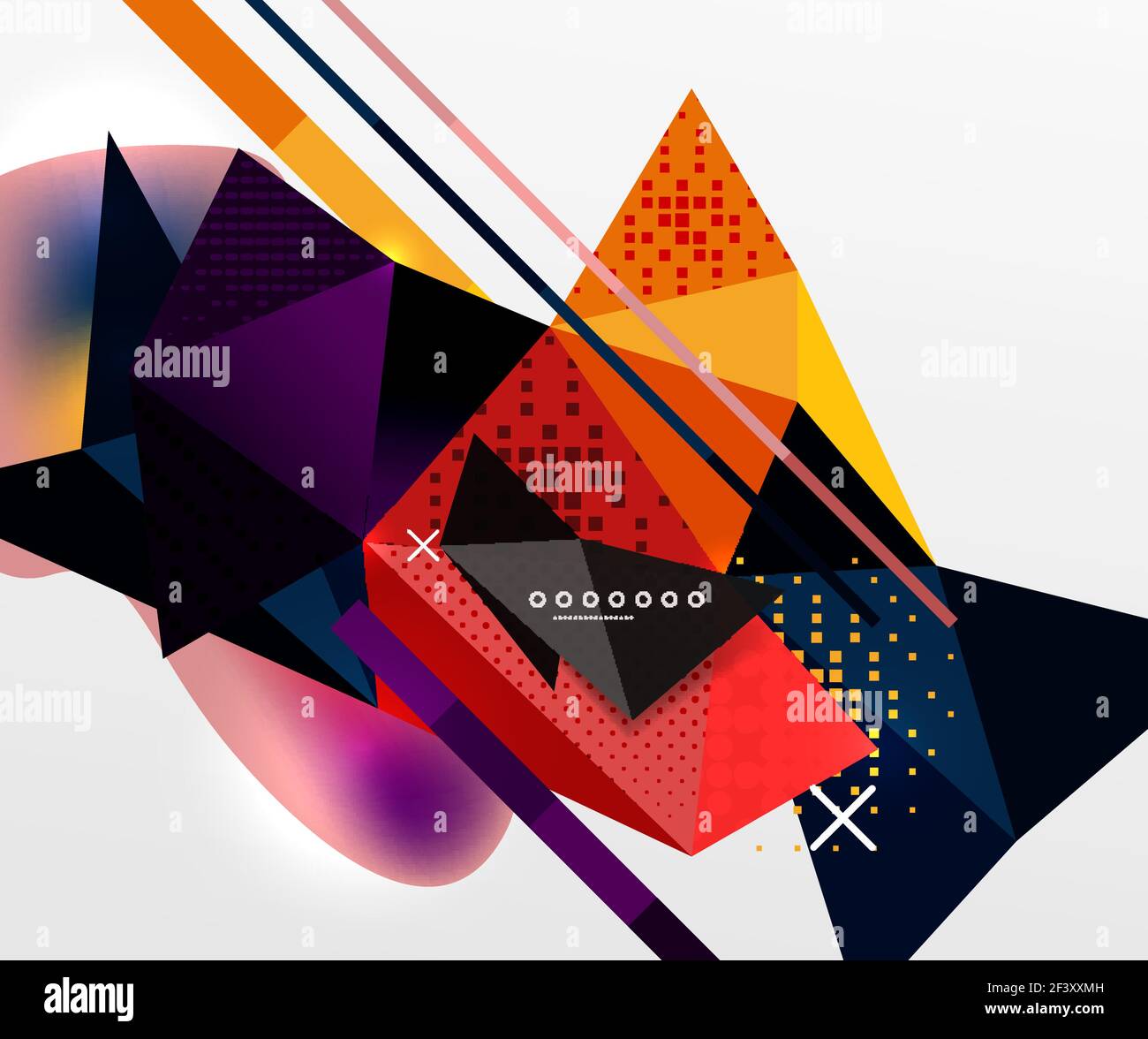 Abstract geometric background, polygonal triangle elements, lines and ...