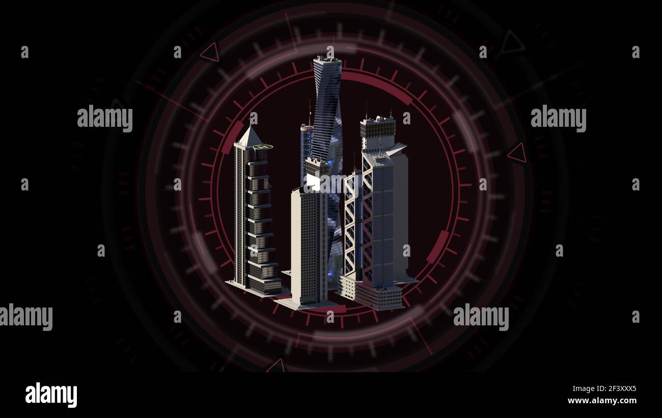 cg 3d illustration of industry, city stress - urban buildings rendered ...