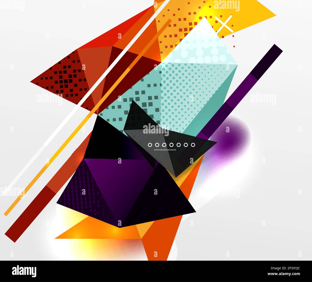 Abstract geometric background, polygonal triangle elements, lines and ...