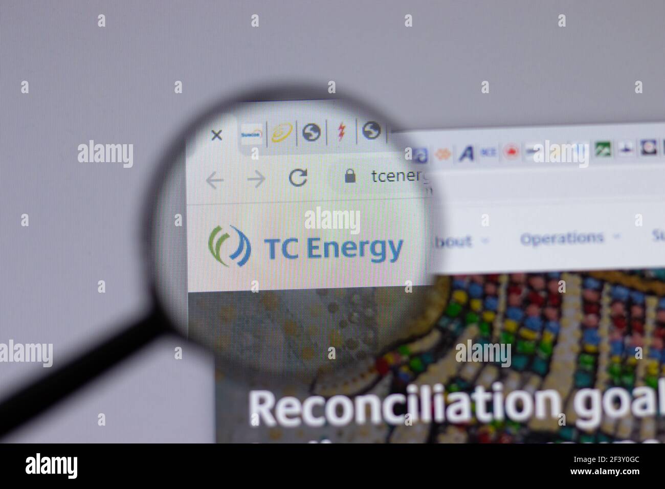 New York, USA - 18 March 2021: TC Energy company logo icon on website ...