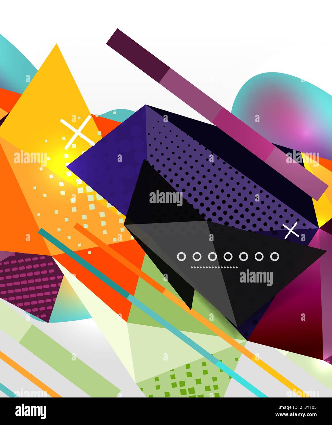 Abstract geometric background, polygonal triangle elements, lines and ...