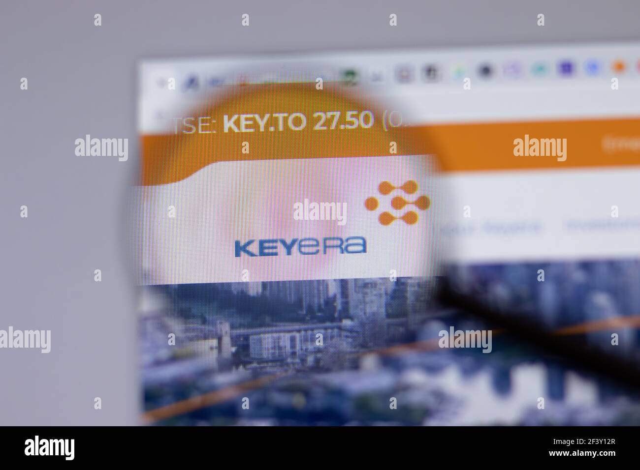 New York, USA - 18 March 2021: Keyera company logo icon on website ...