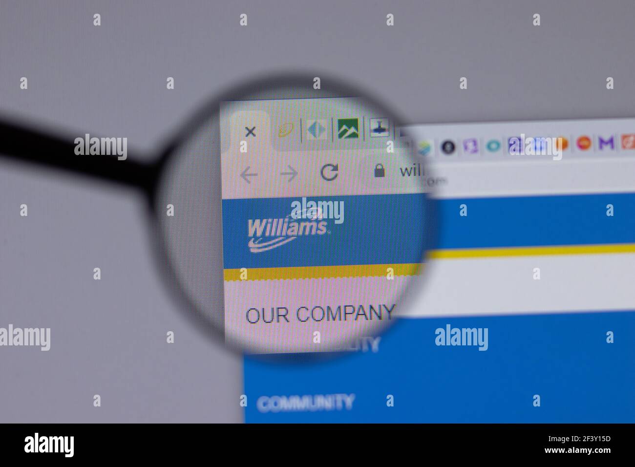 New York, USA - 18 March 2021: Williams Companies company logo icon on ...