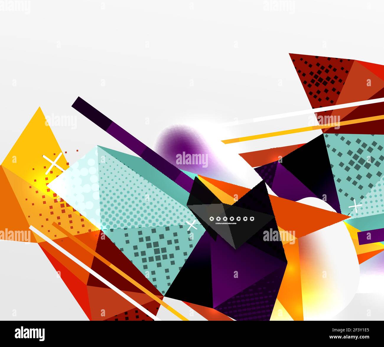Abstract geometric background, polygonal triangle elements, lines and ...