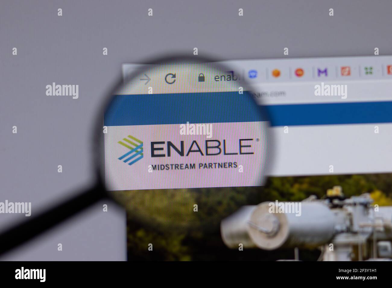 New York, USA - 18 March 2021: Enable Midstream company logo icon on ...