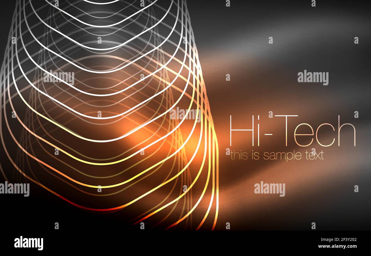 Outline hexagons, glowing geometric shapes, digital techno abstract background. Outline hexagons ...