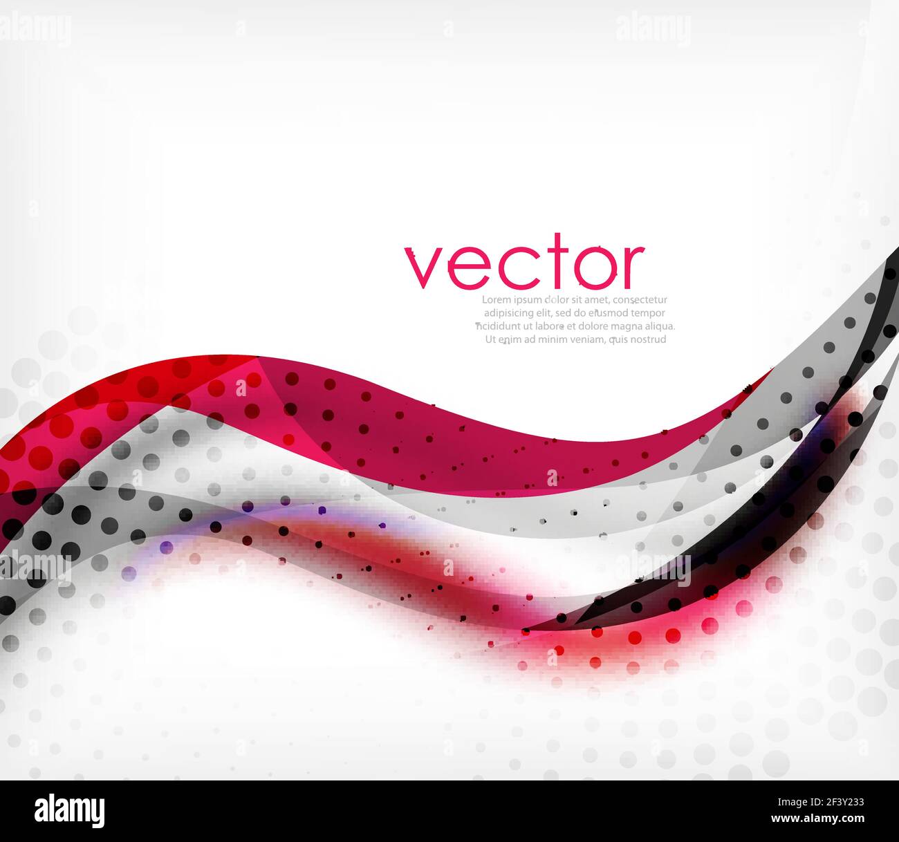 Vector colorful wavy stripe on white background with blurred effects ...