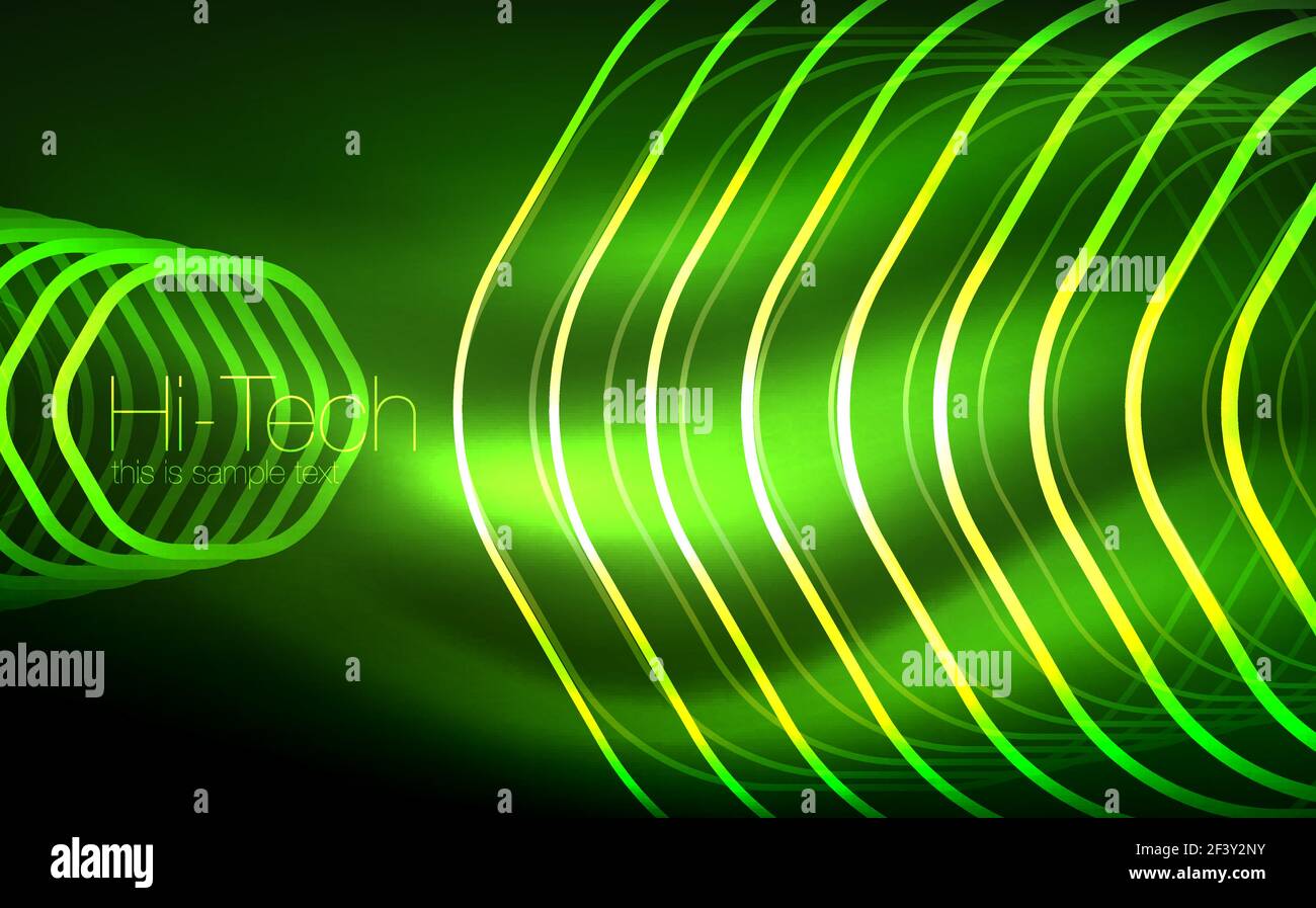 Outline hexagons, glowing geometric shapes, digital techno abstract ...