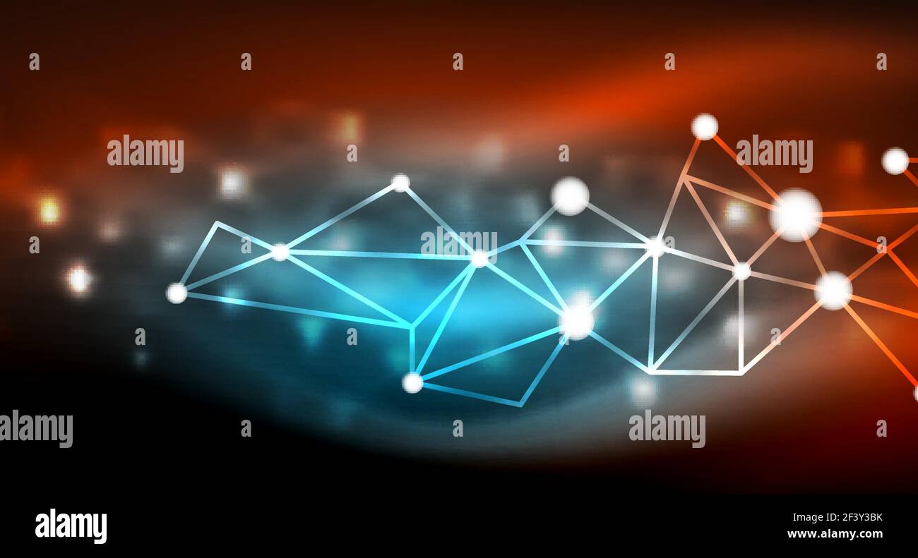 Shiny stars, neon glowing digital connected light dots. Shiny stars ...