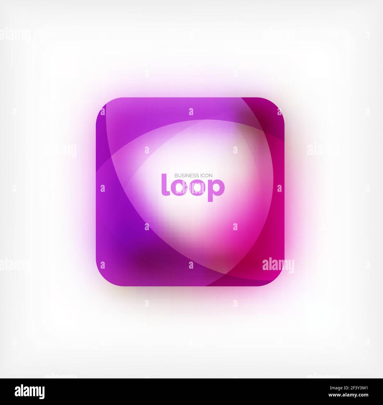 Vector square loop business symbol, geometric icon created of waves ...