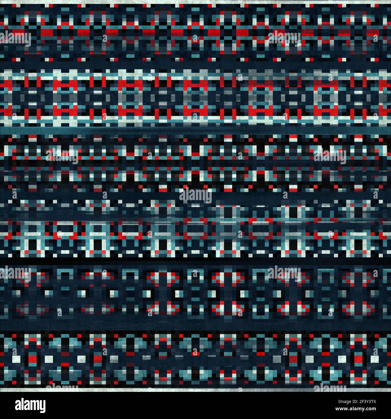 Seamless Kilim Rug Square Pixel Pattern Print Stock Photo - Alamy