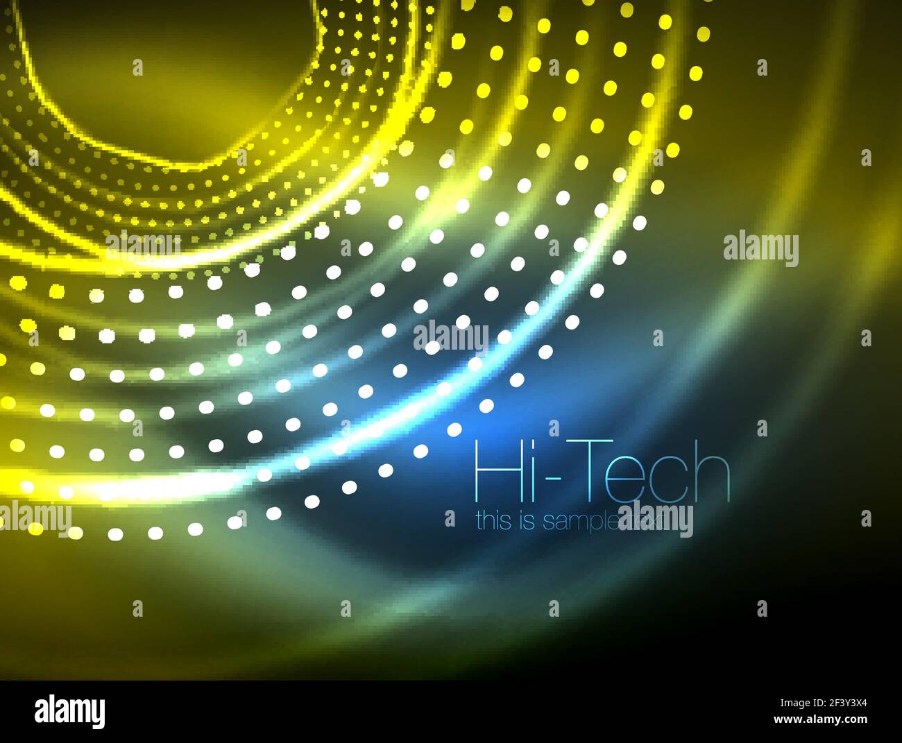 Magic neon circle shape abstract background, shiny light effect ...