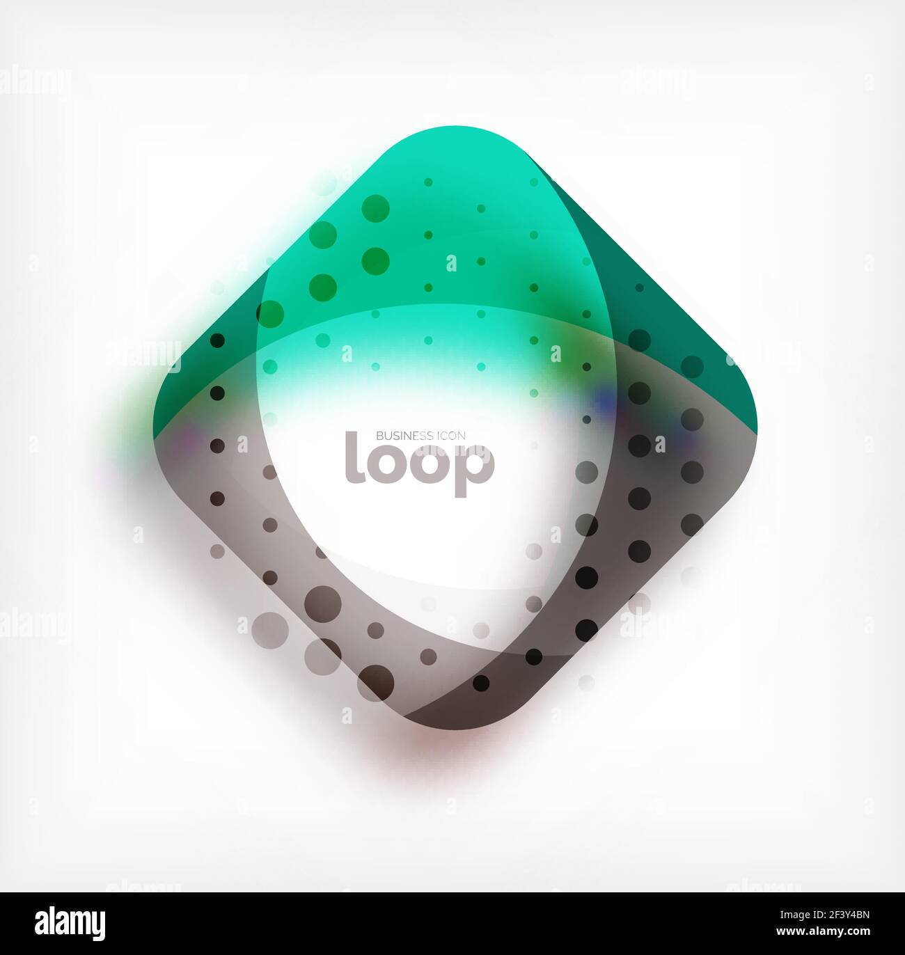 Vector square loop business symbol, geometric icon created of waves ...