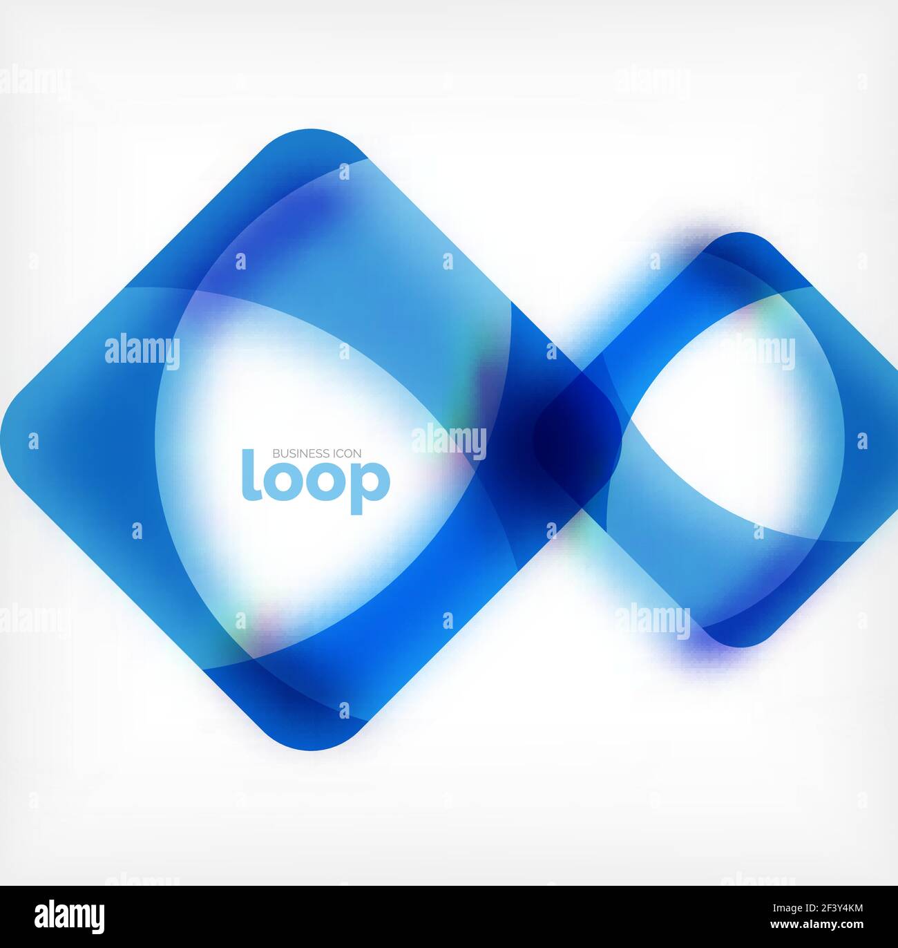 Vector square loop business symbol, geometric icon created of waves ...