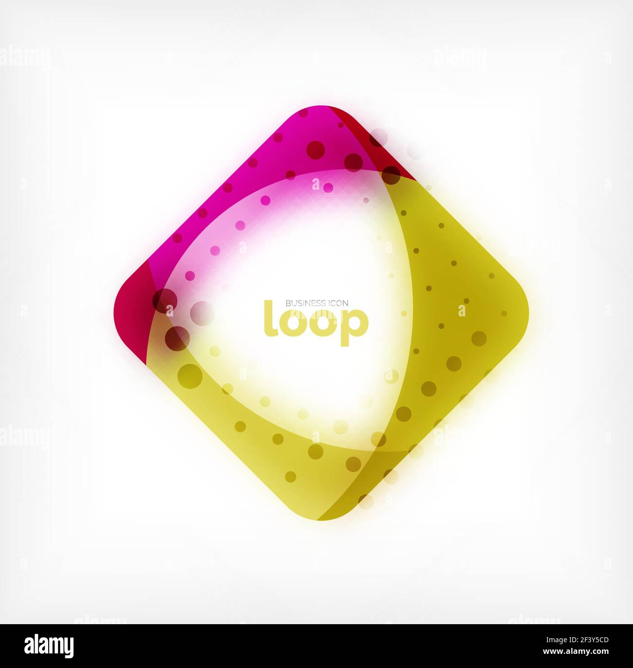 Vector square loop business symbol, geometric icon created of waves ...