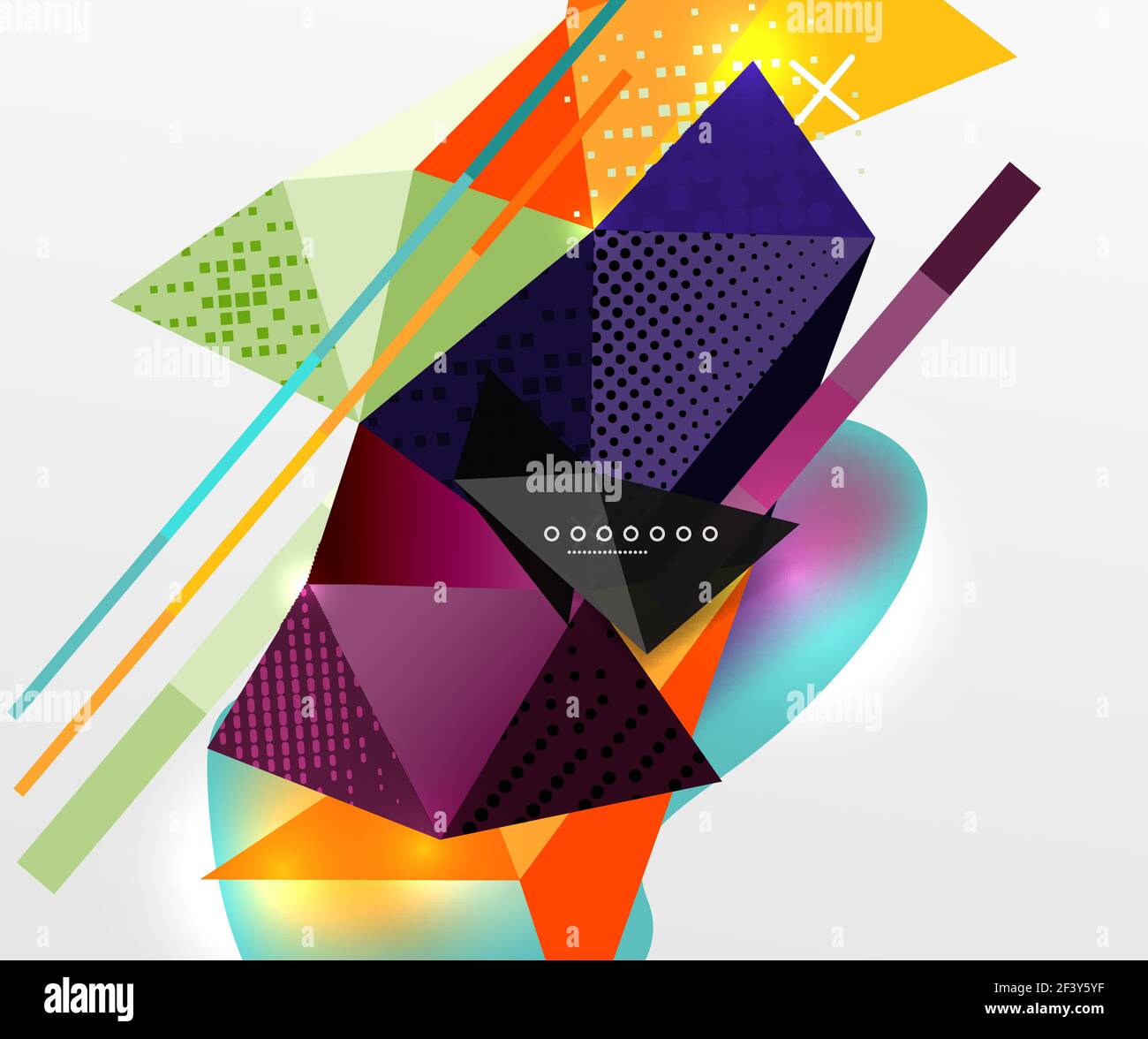 Abstract geometric background, polygonal triangle elements, lines and ...