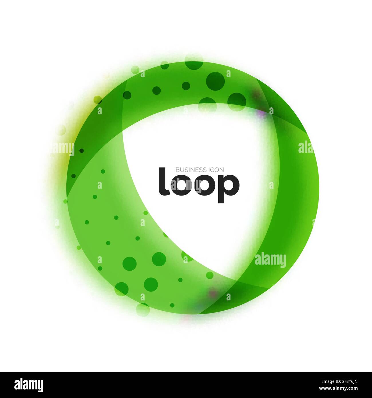 Loop circle business icon, created with glass transparent color shapes ...