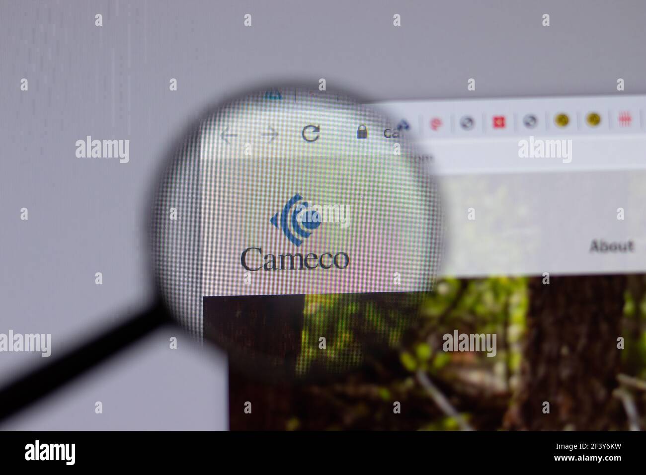 New York, USA - 18 March 2021: Cameco company logo icon on website ...
