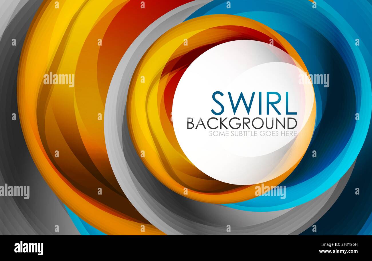 Spiral swirl flowing lines 3d vector abstract digital motion background ...