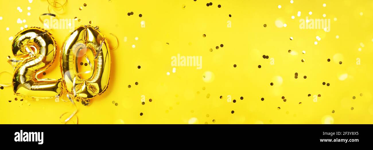 20 golden foil balloon hi-res stock photography and images - Alamy