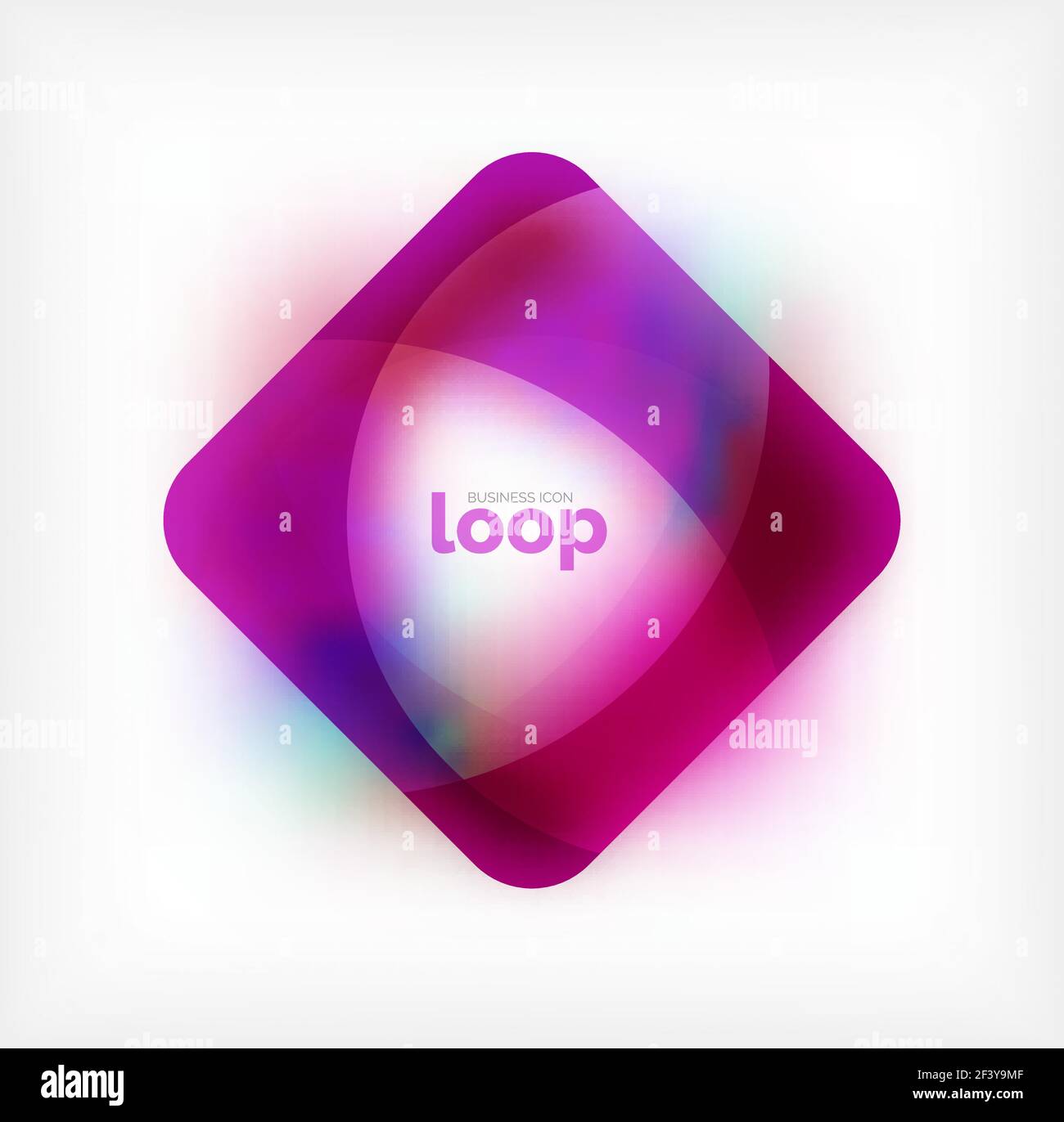 Vector square loop business symbol, geometric icon created of waves ...
