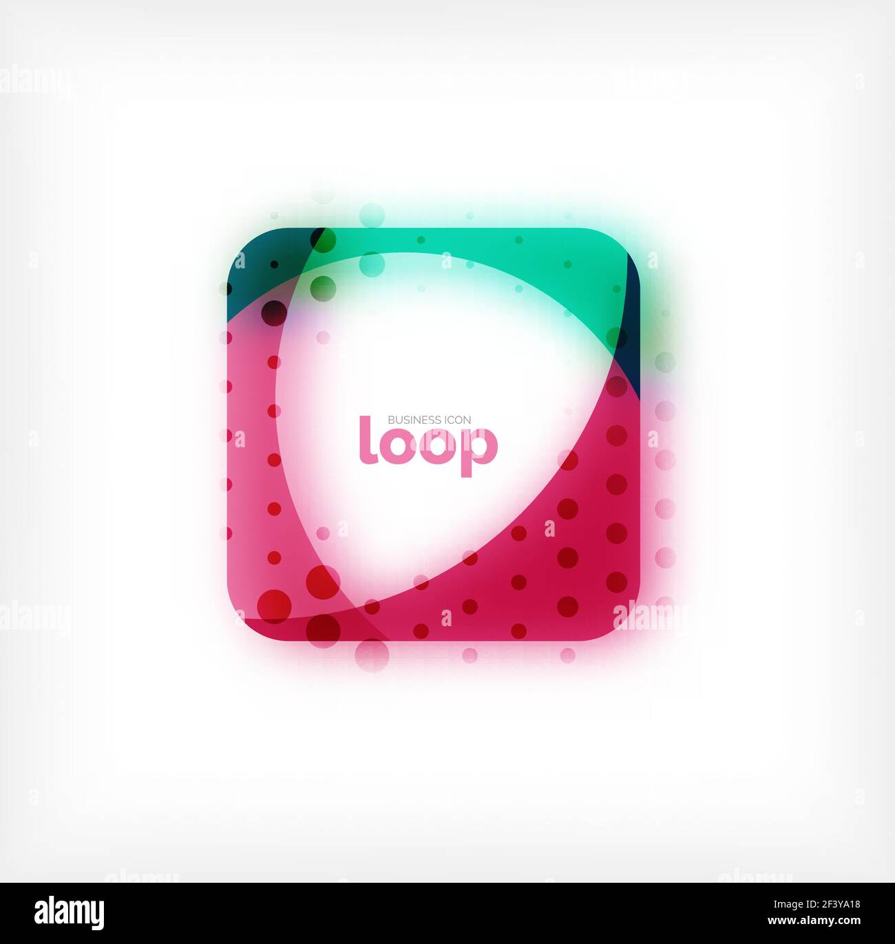 Vector square loop business symbol, geometric icon created of waves ...