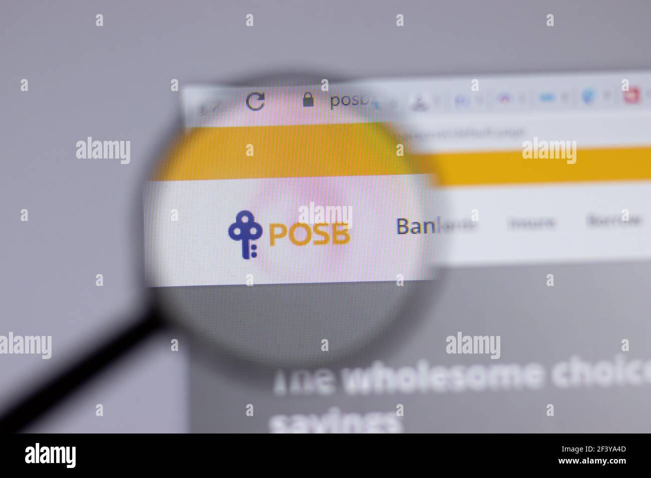 New York, USA - 18 March 2021: POSB Bank company logo icon on website ...